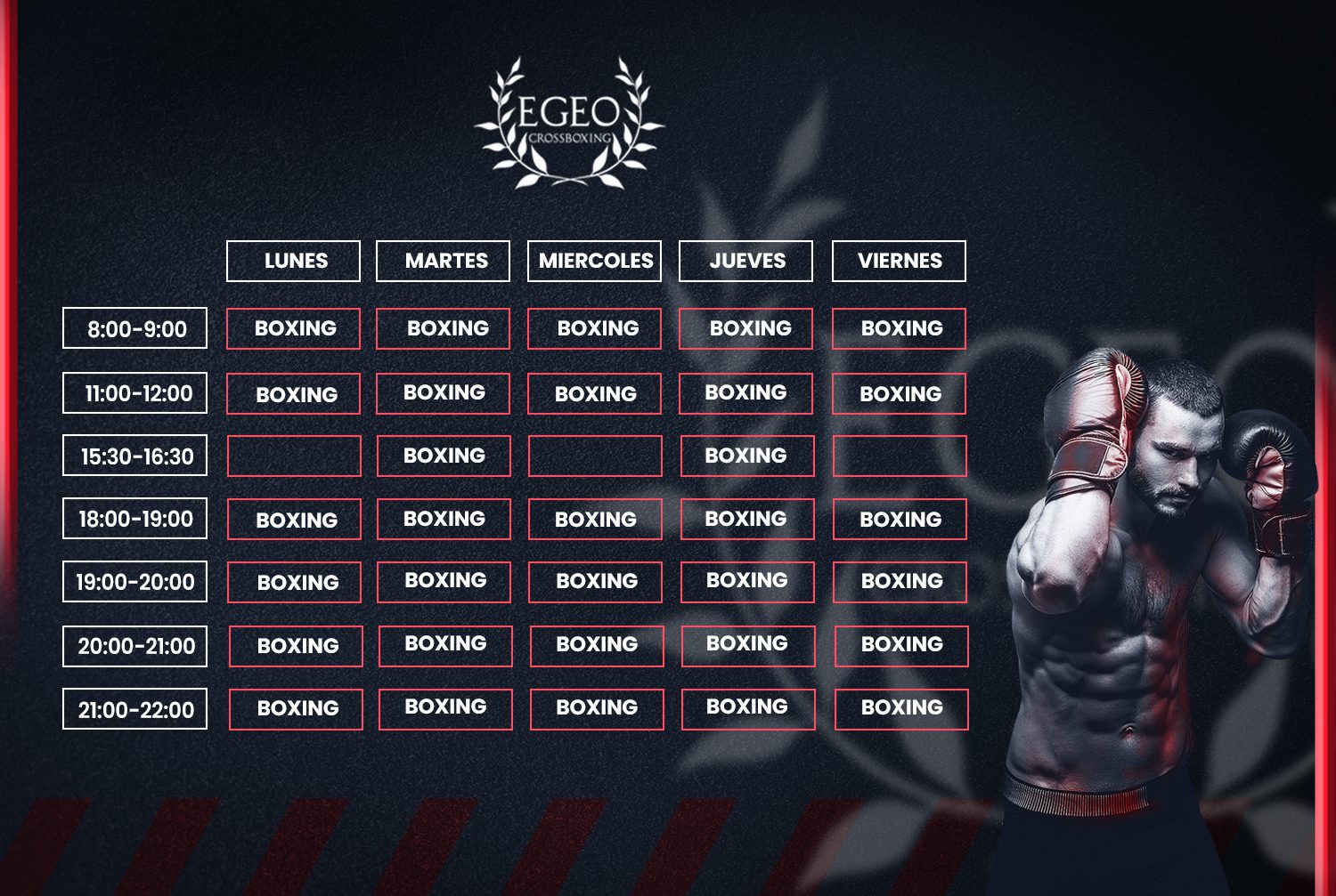 Tarifas y Horarios - Clases de boxeo y Crosstraining Coruña